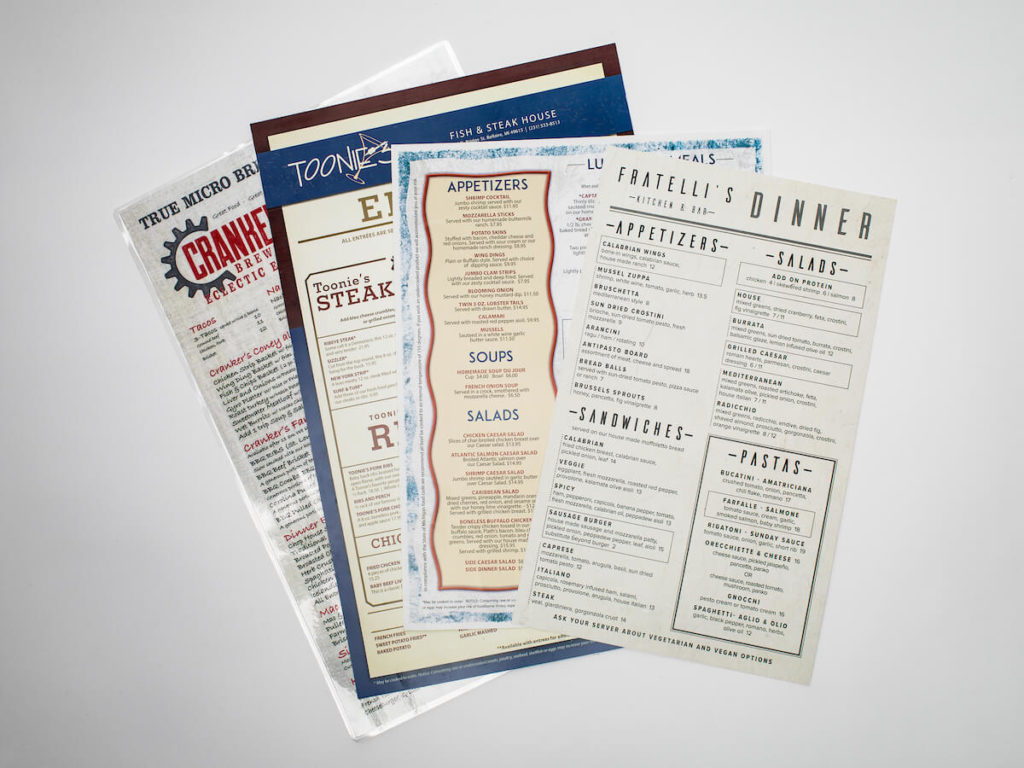 Standard Menus / Menu Inserts - River City Reproductions