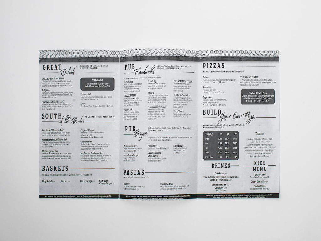 Disposable Menus - River City Reproductions
